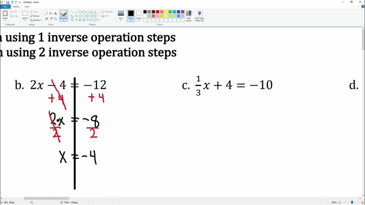2-2a: Solve a linear equation using 1 inverse operation steps #3 Part 1 ...