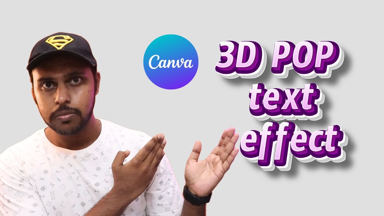 3D Pop up text effect canva | 3d text effect in canva - YouTube