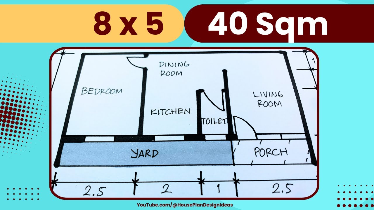 40 square meter House Plan Design 8x5 meters - YouTube