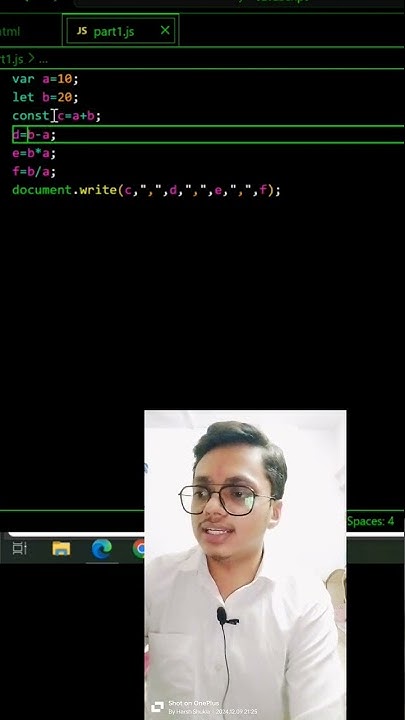 JS Part 29 - variables and calculation using them in javascript #js #javascript #viralvideo ...