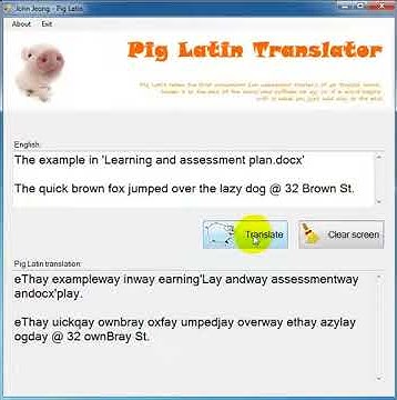 Pig Latin Translator - YouTube