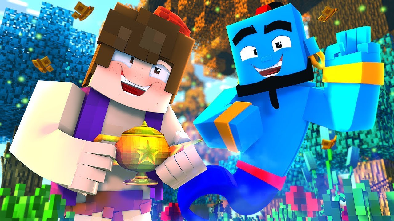 Minecraft ALADDIN Murder Mystery - GENIE GIVES ALADDIN 3 WISHES ...