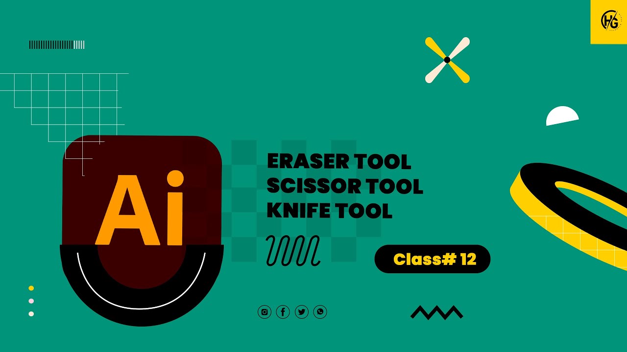Eraser Tools, Knife and Scissors - Adobe Illustrator | Hifza's Graphics Class-12 - YouTube