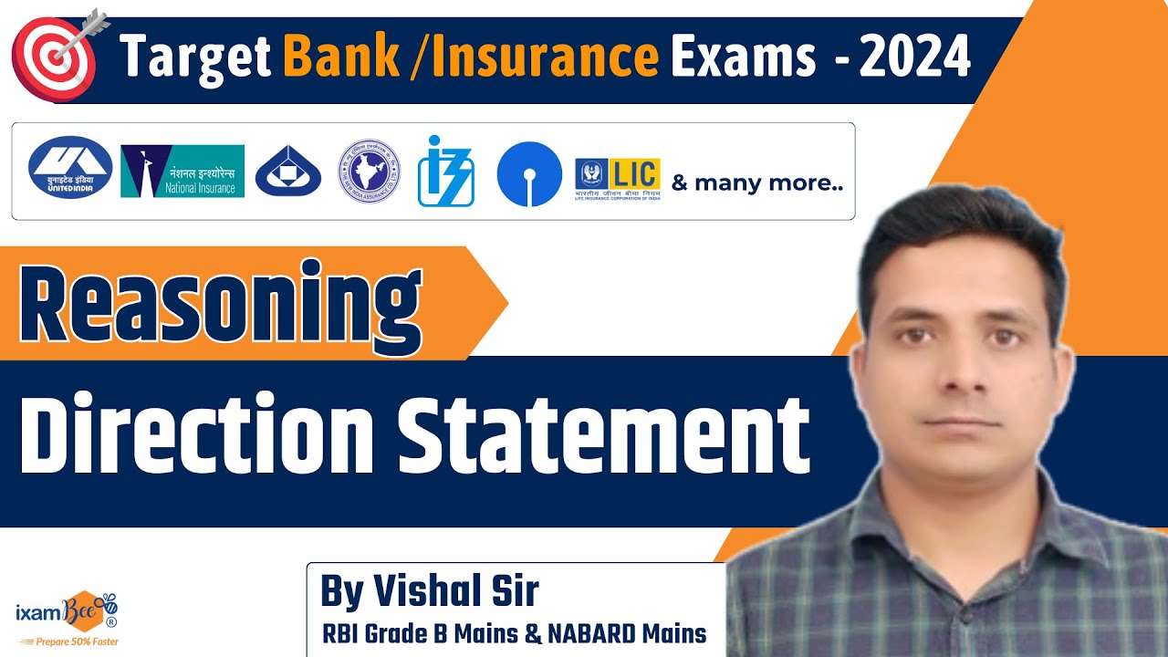 Target Bank & insurance 2024 Exams || Reasoning || Direction Statement ...
