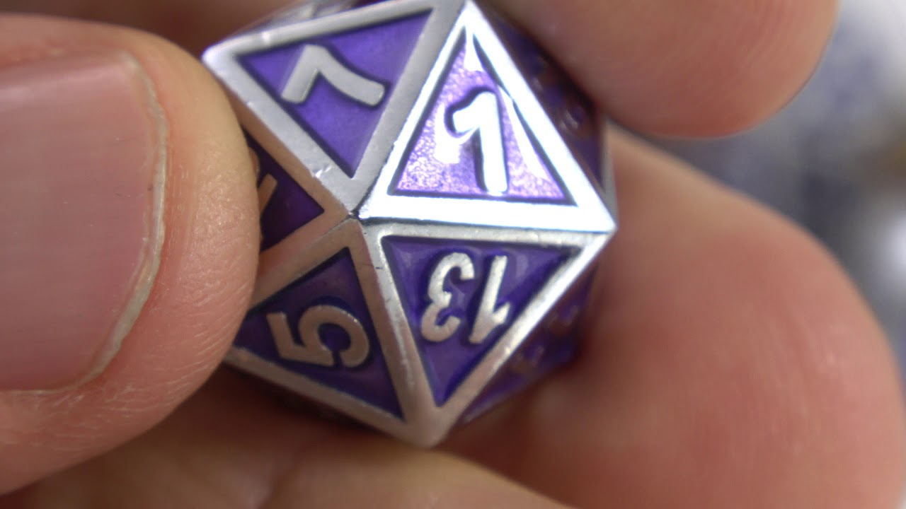 Die Hard Dice - Gothica Shiny Silver Amethyst D20 closeup - YouTube