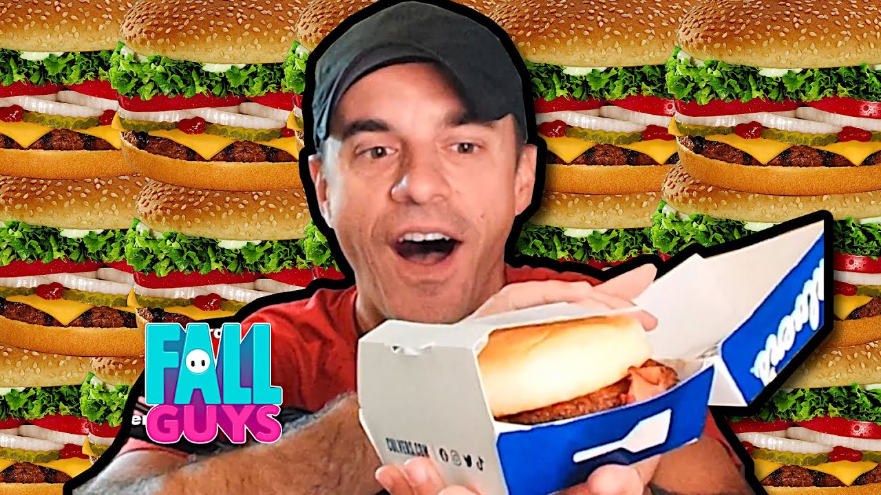boomer struggles playing fall guys for 30 minutes while eating burger ...