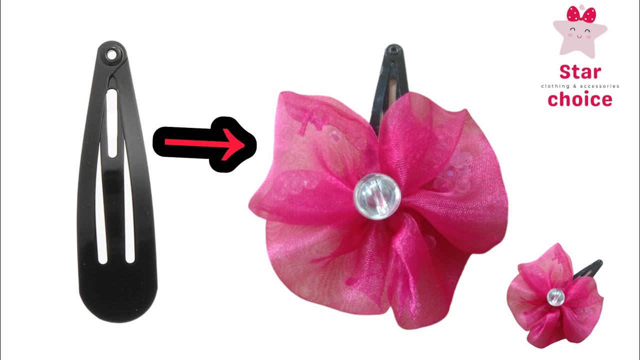 DIY old hair clip into new || Fancy hair clip only with needle ...