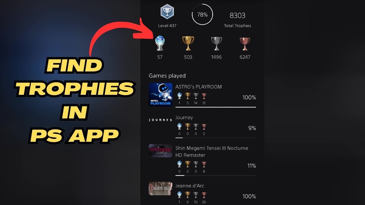 How to find your full trophy list in the PlayStation App - YouTube