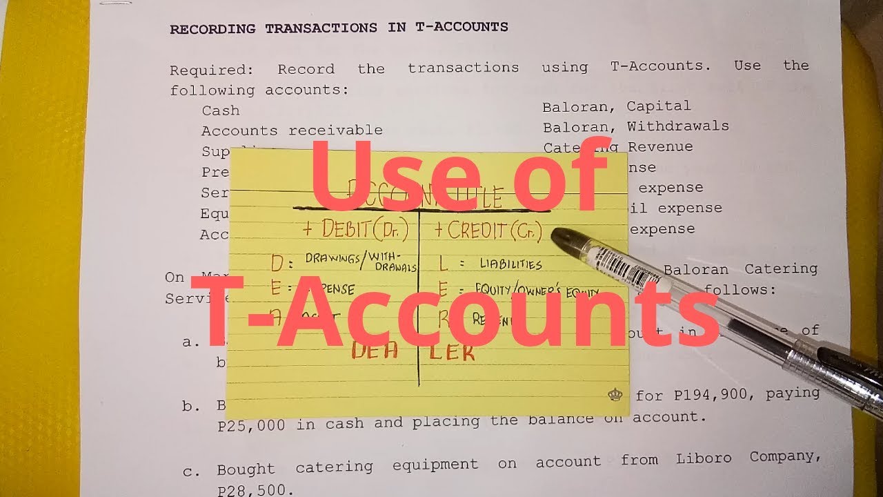 Basic Accounting Recording Transactions In T Accounts YouTube Basic Accounting Recording Transactions In T Accounts YouTube