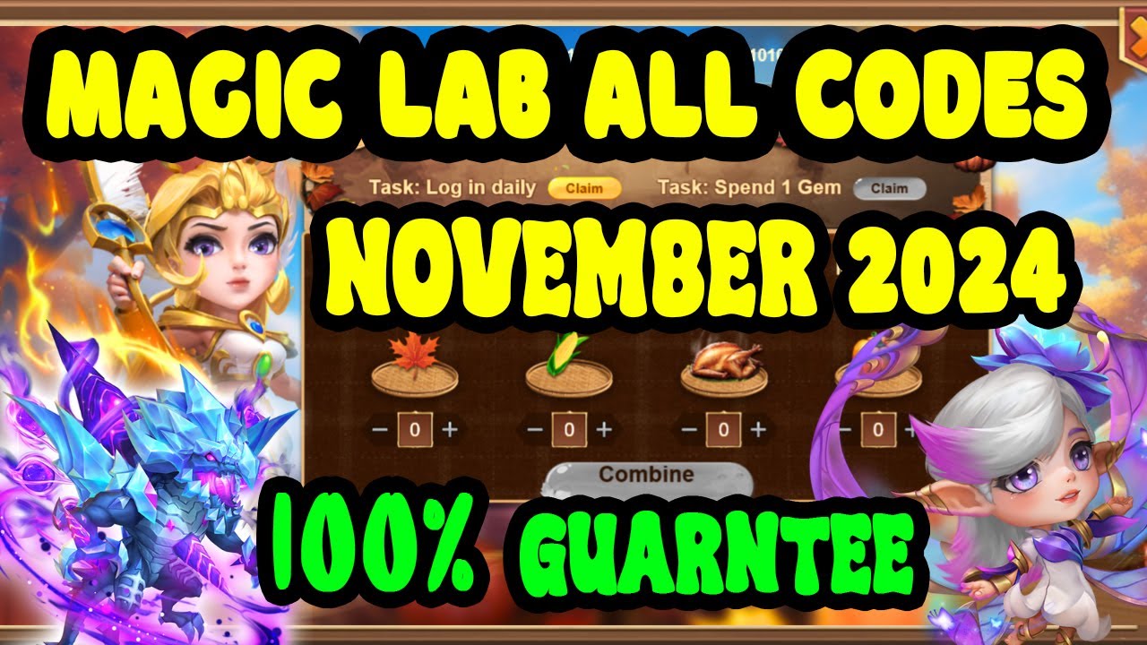 MAGIC LAB ALL CODES 😍NOVEMBER 2024 😍 100% GUARNTEE 😍CASTLE CLASH - YouTube