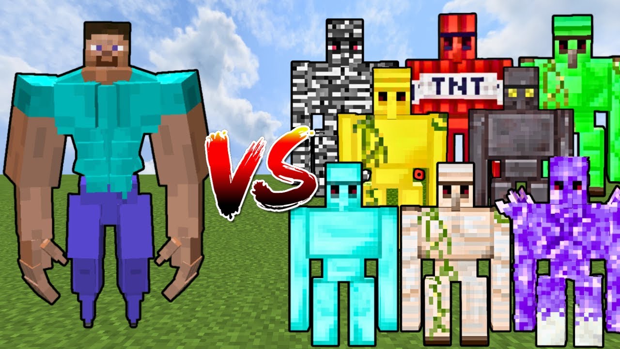 MUTANT STEVE vs EXTRA GOLEMS | Minecraft Mob Battle - YouTube