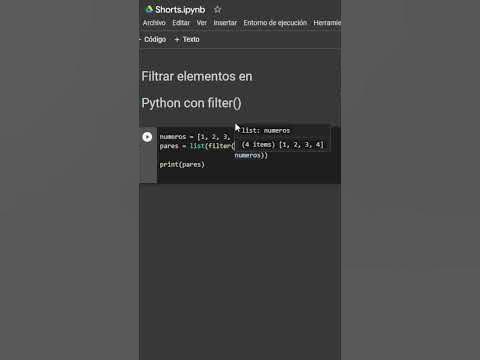 ¿Cómo Filtrar una Lista en Python en Solo 20 Segundos con filter()? - YouTube