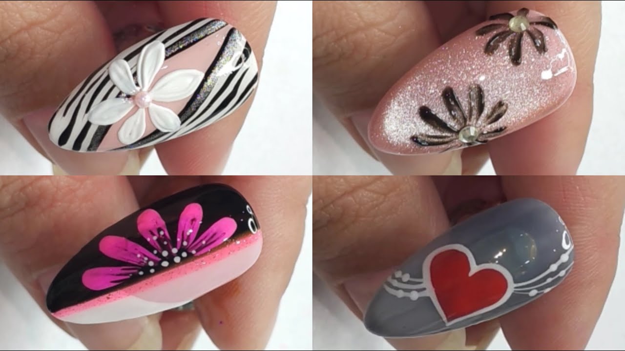 #300 sizzling nail art design | nail art at home | normal nail art ...