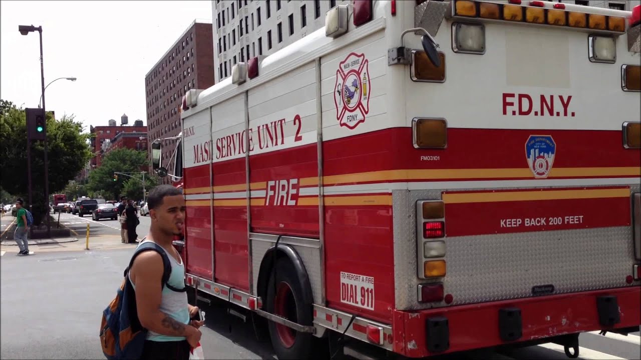 RARELY SEEN FDNY MASKS SERVICES UNIT 2 ON 125TH STREET IN THE HARLEM ...