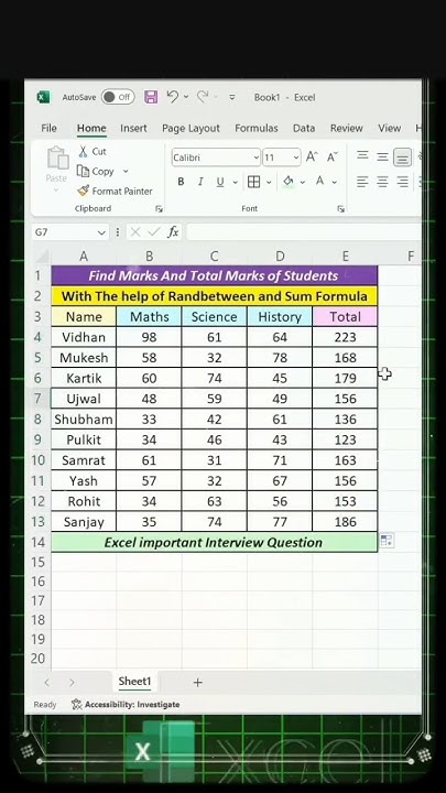 Excel Me Marks Sheet Kaise Banaye|How to Create Marks Sheet in Excel ! #excel #exceltips # ...