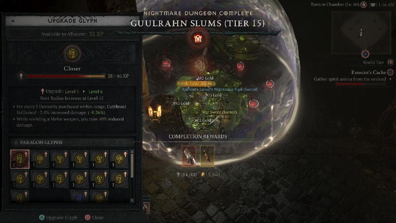Diablo 4 - Resurrected Malice Tier 15 Nightmare Sigil Dungeon Death ...