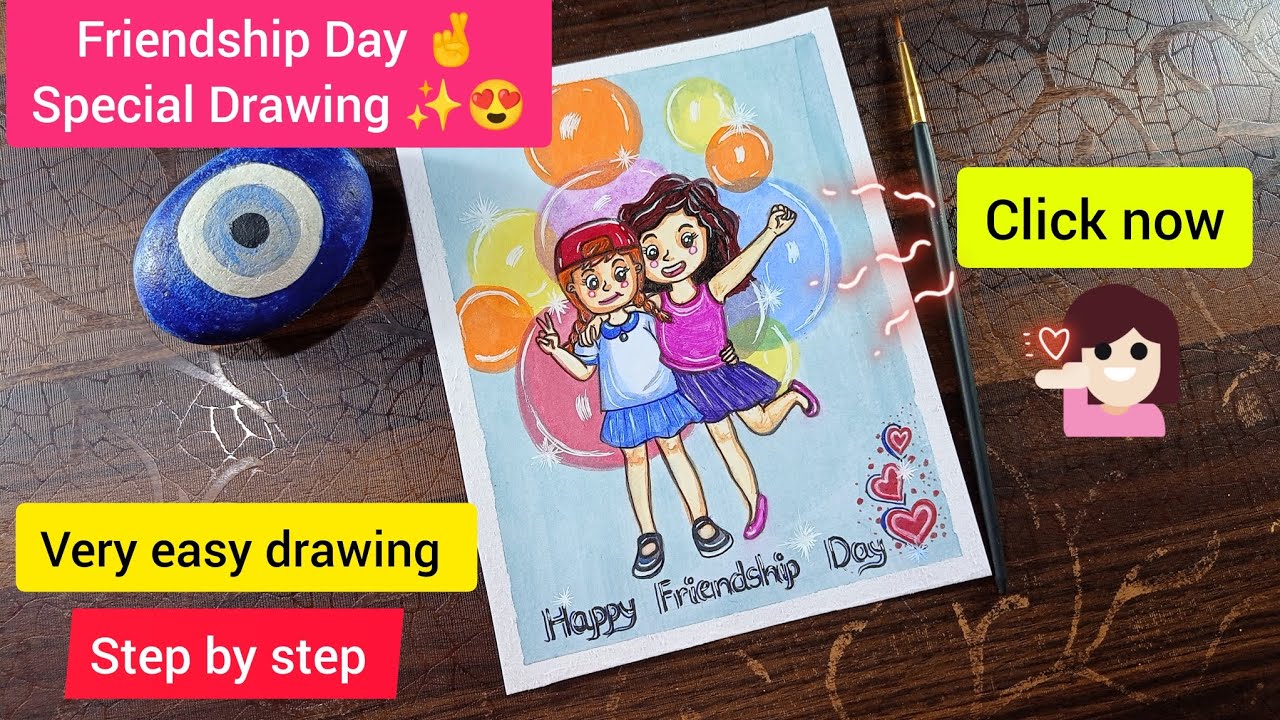 How To Draw Friendship Day Special Drawing 😍|step by step| - YouTube