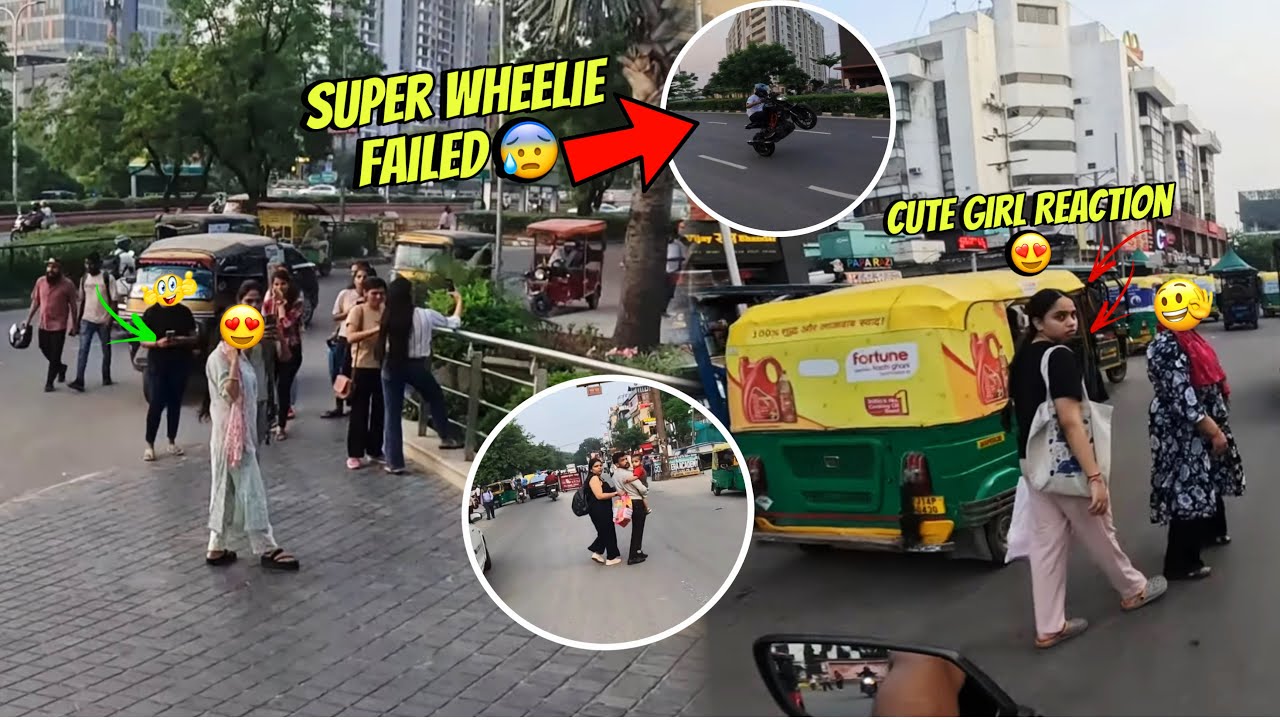 Cute Girl Reaction 😍 || Super Wheelie Fails😱 || miko moto - YouTube
