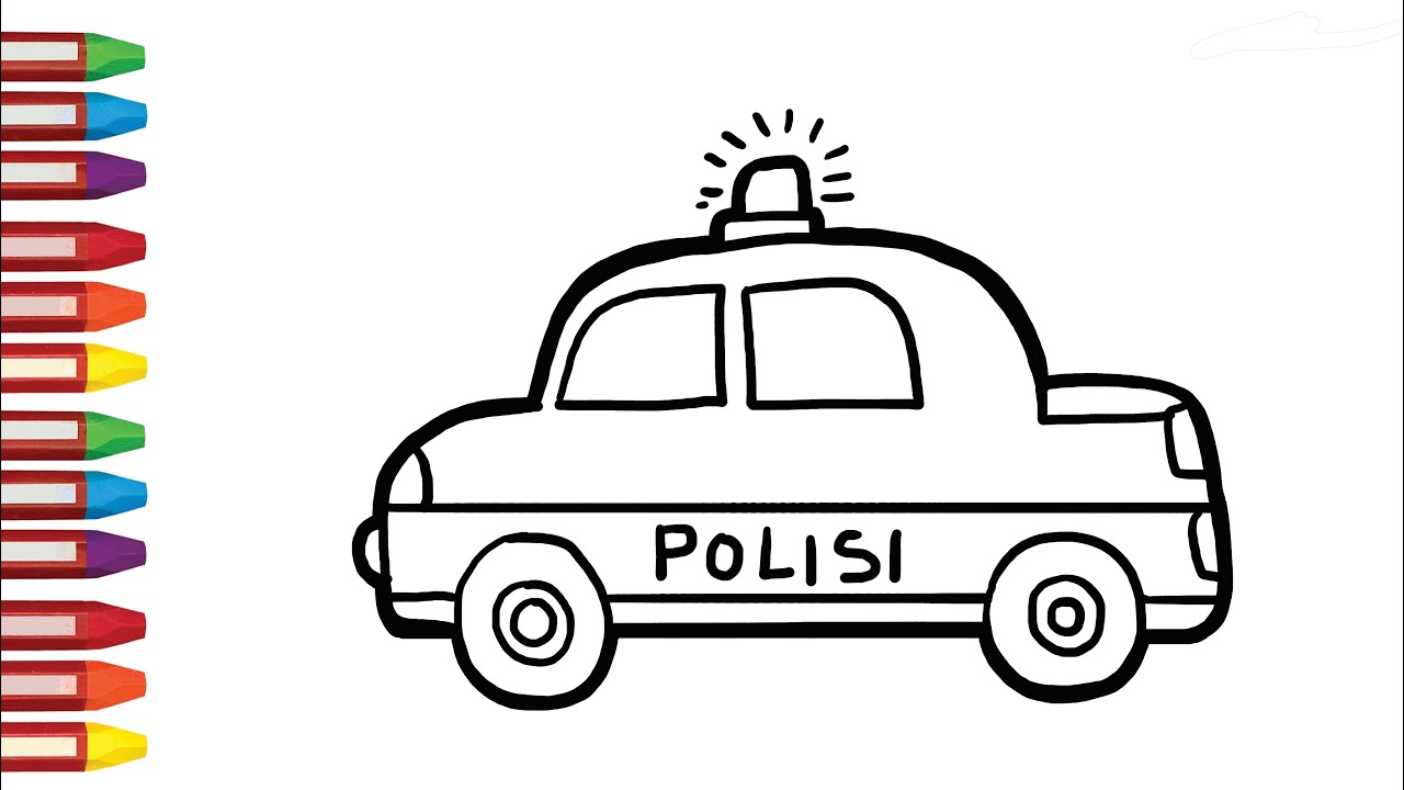 CARA MENGGAMBAR MOBIL POLISI - YouTube