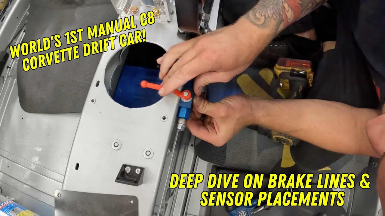 World's 1st Manual C8 Corvette Drift Car - Deep Dive on brake lines ...