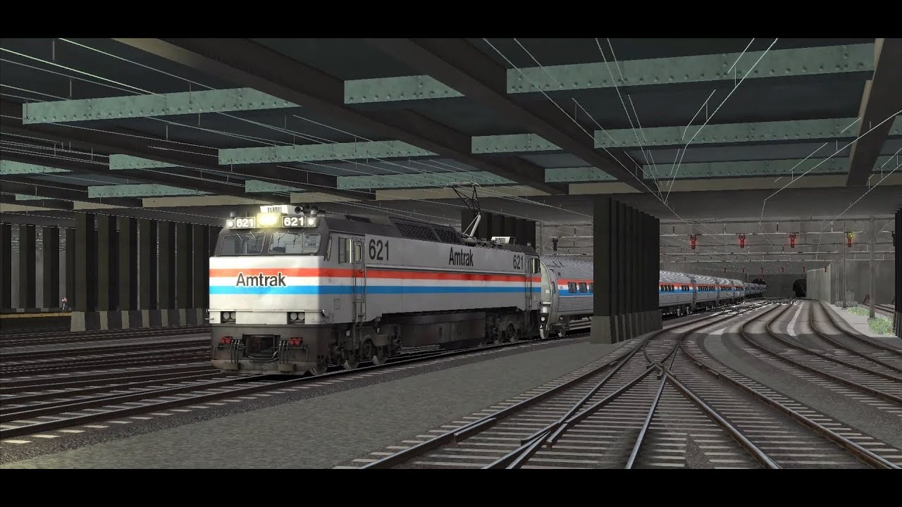 Train Simulator Classic Amtrak GE E60CP 621 Arrives @ New York Penn ...