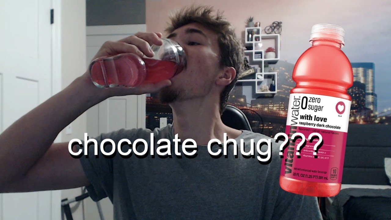 Raspberry Dark Chocolate Vitamin Water CHUG! - YouTube
