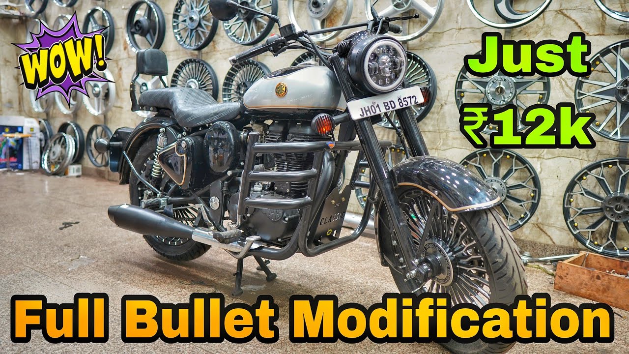 Full Modification in Bullet 350 🔥| All modification | BULLET Modified ...