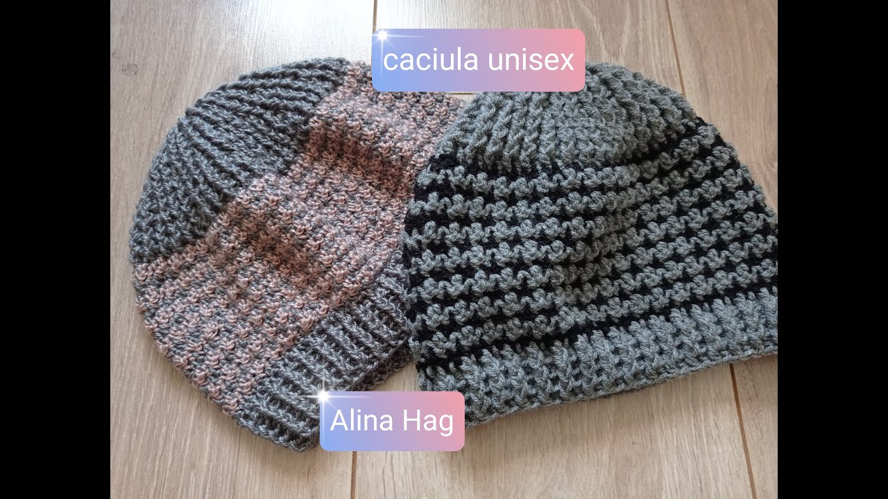caciula crosetata (model unisex) crochet hat/bonnet au crochet/шапка ...