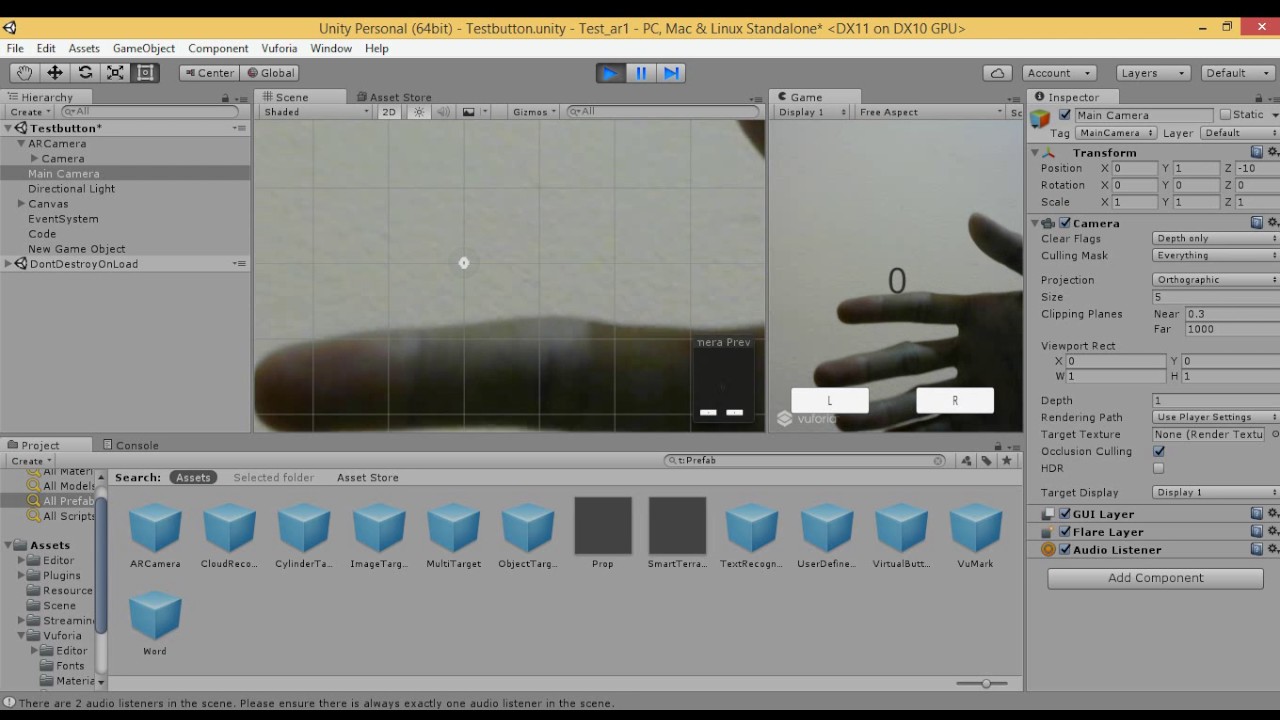 สร้างปุ่ม ง่ายๆ AR Button UI unity - YouTube