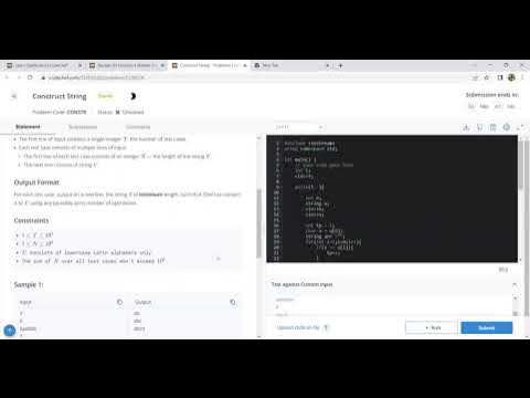 Construct String Time Limit Exceeded || CodeChef Starters 83 Contest ...
