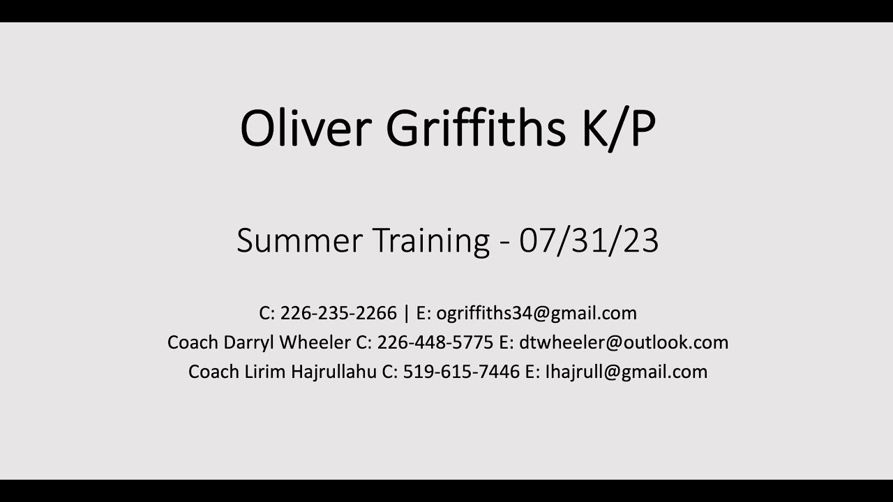 Oliver Griffiths - Punting/Kicking Training 07/31/23 - YouTube