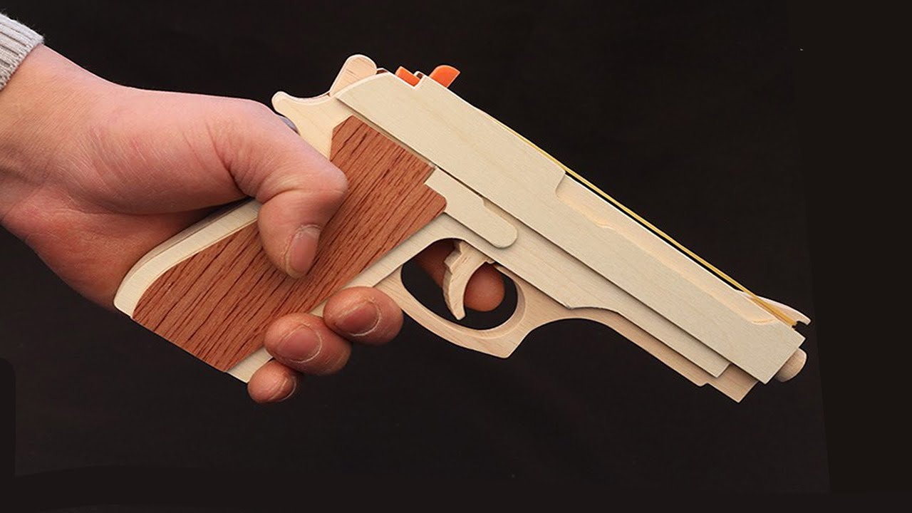 How To Make Wooden Gun / wooden toys with their own hands - YouTube