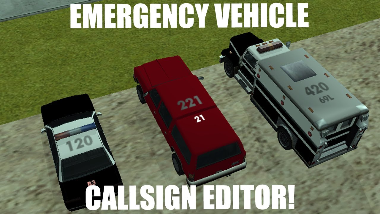 MTA:SA - Emergency Vehicle Callsign Editor - YouTube