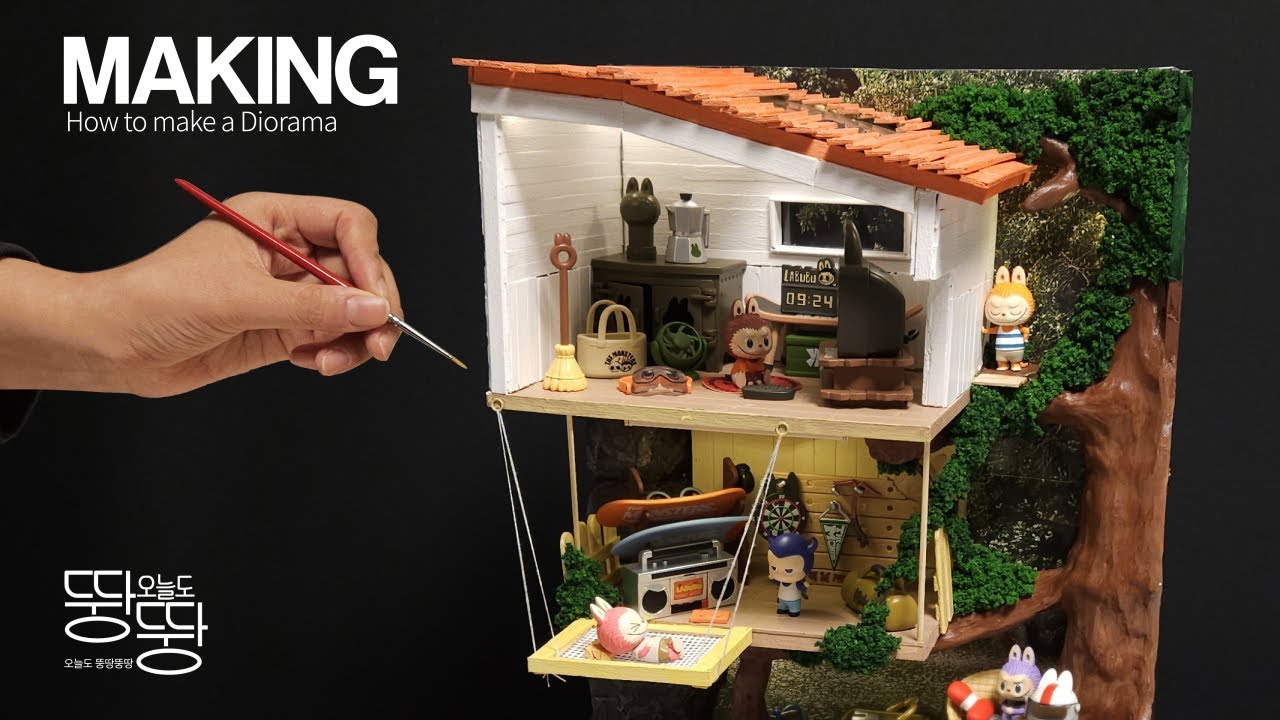 [DIY] 라부부 2층집 만들기 3분요약 | POPMART LABUBU Home of the Elves Series Prop ...