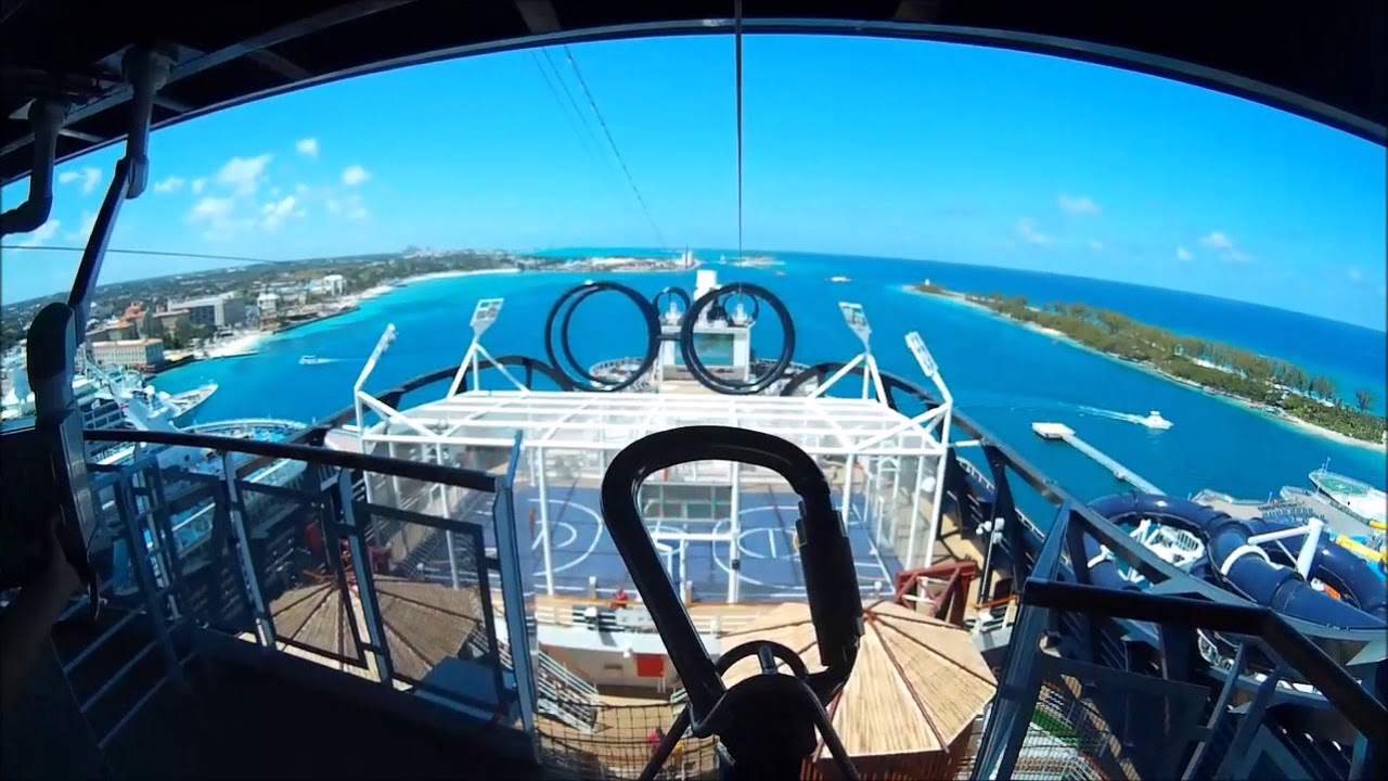 Ziplining on the MSC Seaside while docked at Nassau Bahamas - YouTube