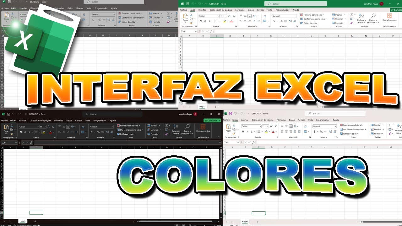 interfaz de excel Colores y Diseño - Excel - YouTube