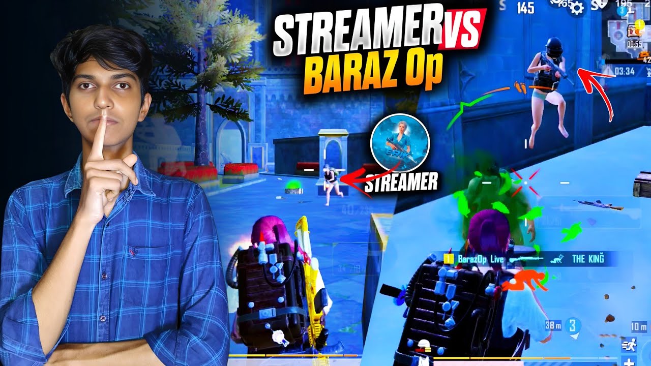 STREAMER vs BARAZ Op 1v2 fight | Bgmi Solo vs squad gameplay video ...