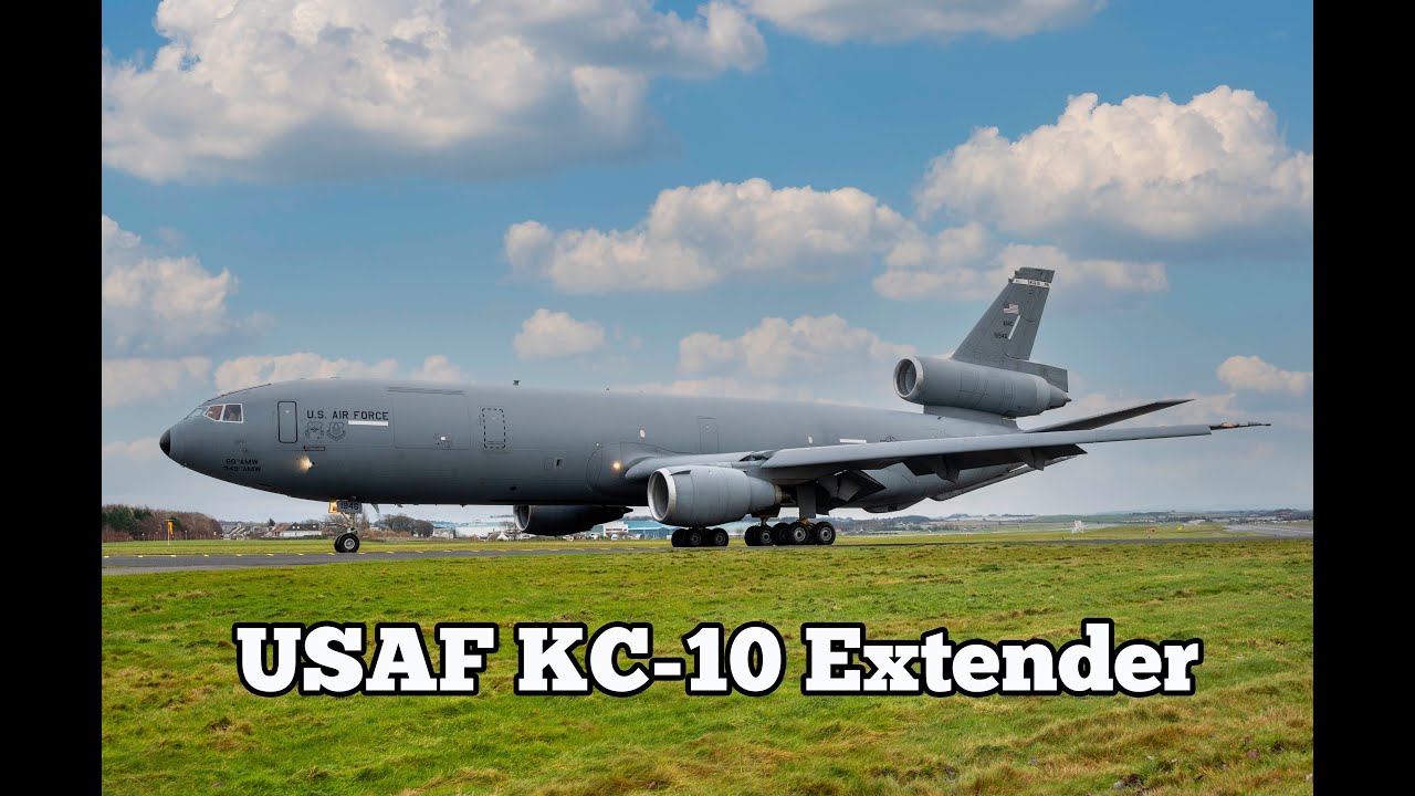 USAF KC-10A Extender departs Prestwick Airport - YouTube
