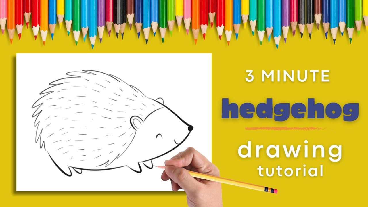 3 Minute Hedgehog Drawing | Easy Step by Step Art Tutorial - YouTube