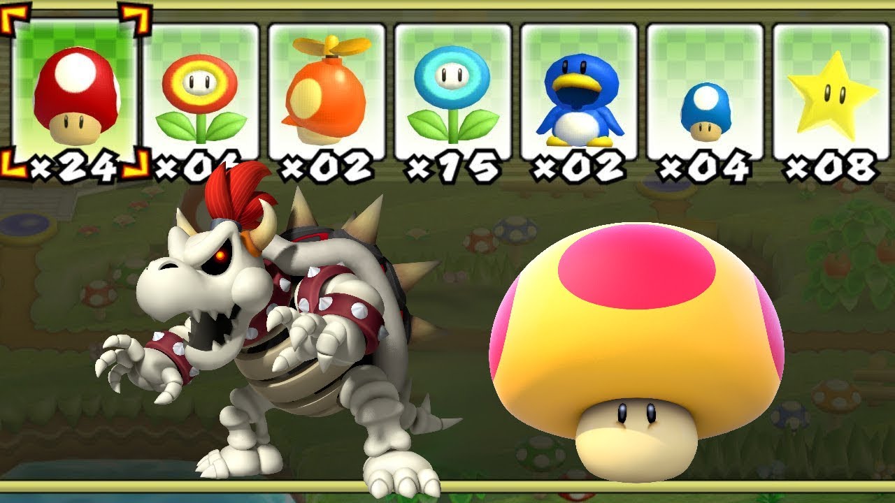What happens when a Mega Mushroom and Dry Bowser uses Mario's Power-Ups ...