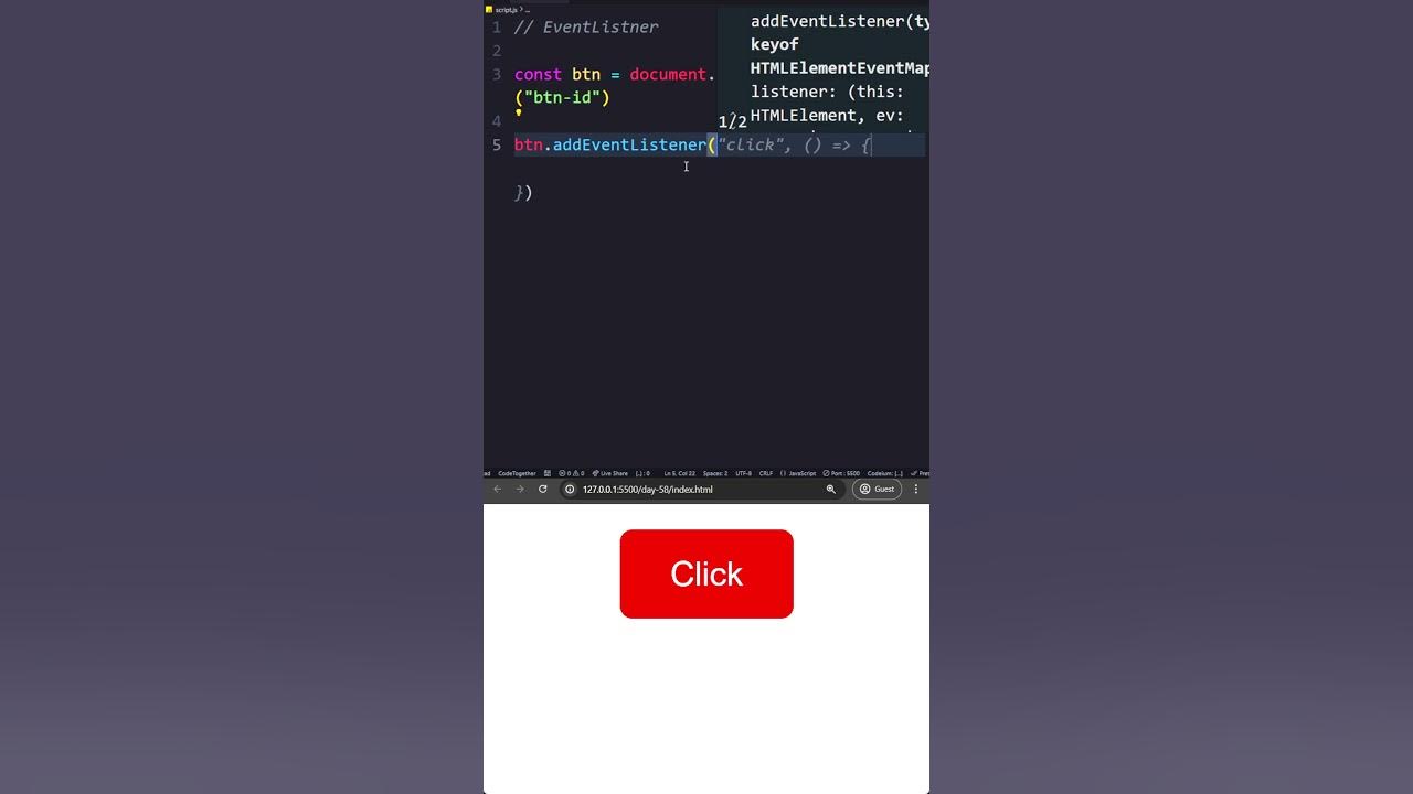 Event Listener in JavaScript | Day 58 of 45 Days JavaScript Challenge @CodeMinisterYoutube #js # ...
