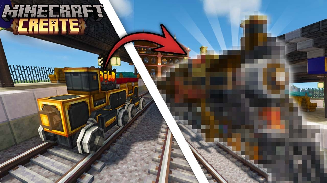 I Built a TRAIN & a HUGE TRAIN STATION in Minecraft Create Mod #8 - YouTube