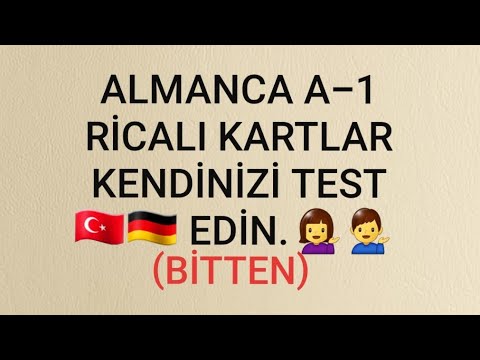 Almanca a-1 Ricali Kartlar. Sınava Bu şekilde çalışarak başarılı olun. #almancakursu #keşfet #like