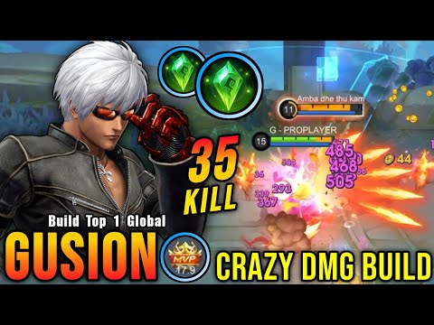 35 Kills!! Gusion K' with 2x Holy Crystal Crazy DMG Build!! - Build Top 1 Global Gusion ~ MLBB