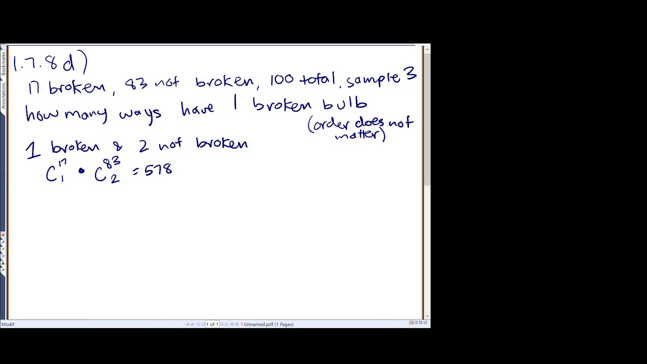 Stat 3000 problem 1.7.8d broken lightbulbs - YouTube