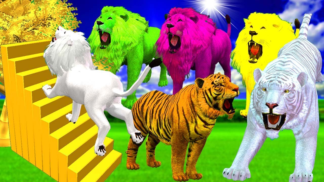 3 रंगीन शेर धूर्त कपटी बाघ और जादुई रास्ता / safed Bagh Or safed Sher/4 ...