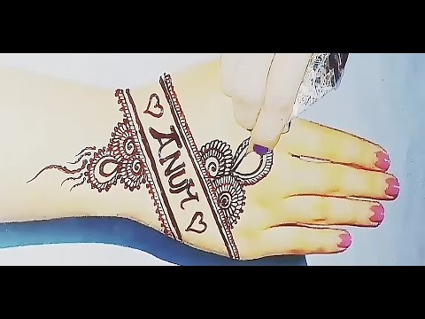 So pretty simple mehndi design_Easy simple mehndi design Anaum name ...