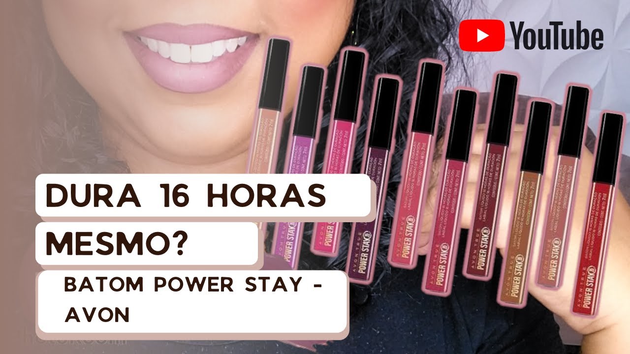 RESENHA - Batom Power Stay Avon - 16h de duração! Será? - YouTube