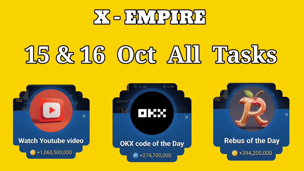 Musk empire all task code / x empire all quest code / youtube video ...