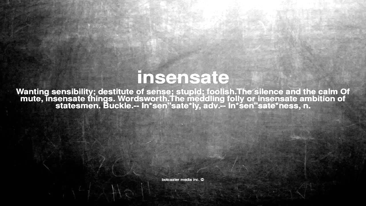 What does insensate mean - YouTube